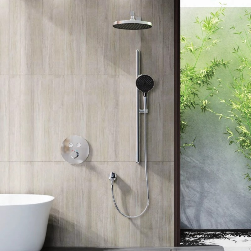 Concealed Shower System, Dual Button Switch, Rainfall Head Shower, 3 ...